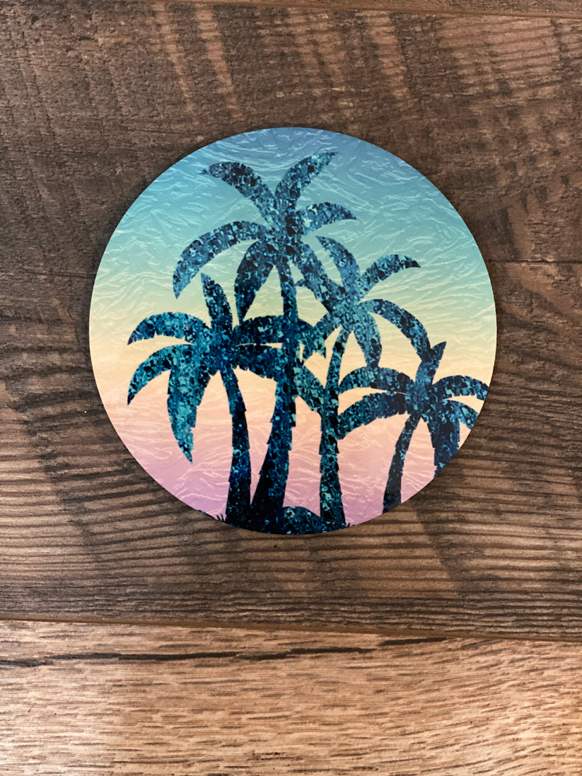 Palm Trees Drink Coasters – www.chelacreated.com